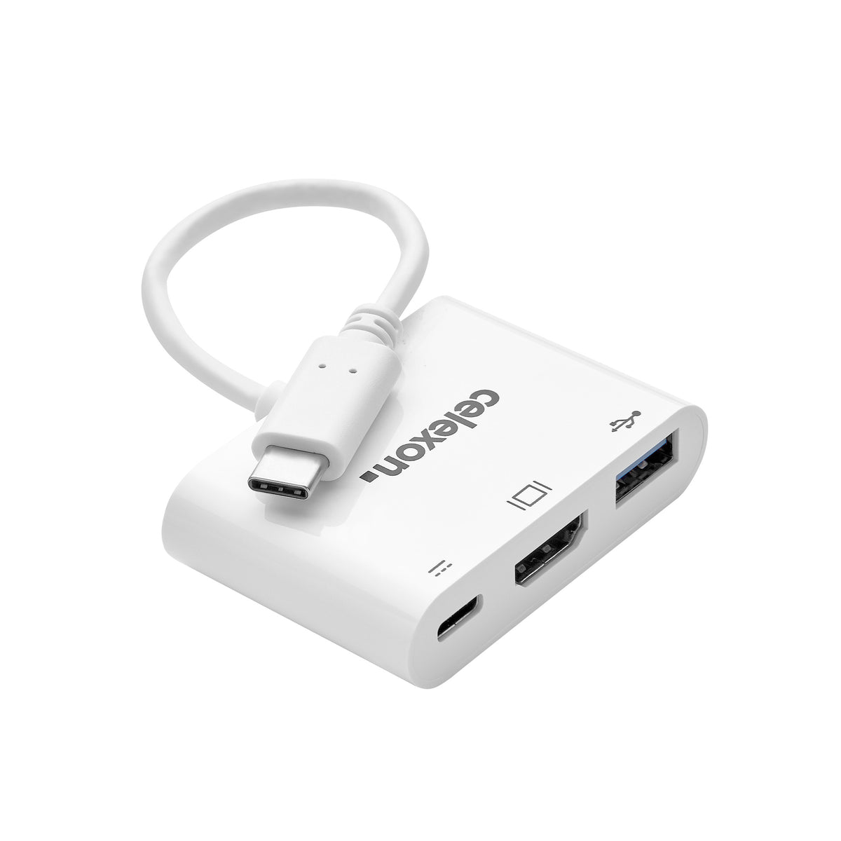 celexon USB-C to HDMI - USB-A - USB-C M/F Multiport Adapter, white ...